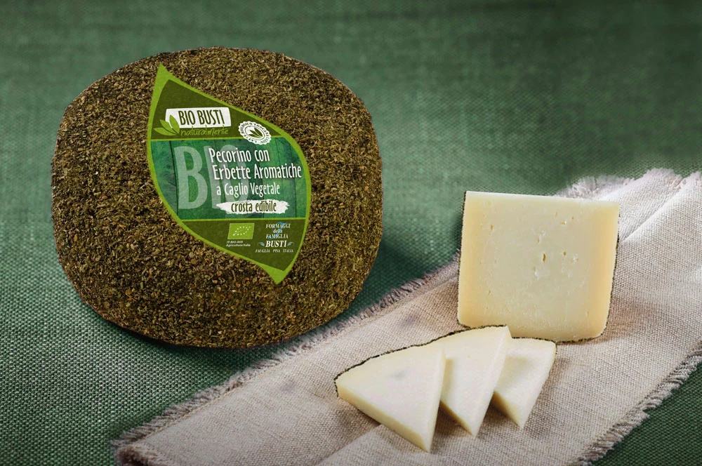 Pecorino Bio Con Erbette Aromatiche A Caglio Vegetale Crosta Edibile